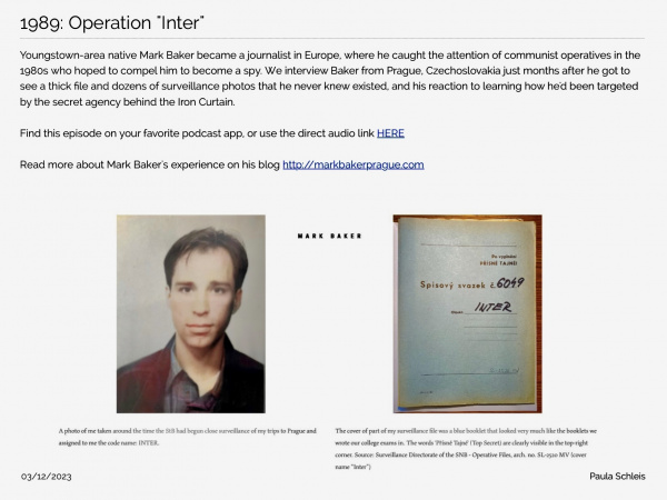 1989: Operation ‘INTER’ | Mark Baker | Travel Writer in Prague